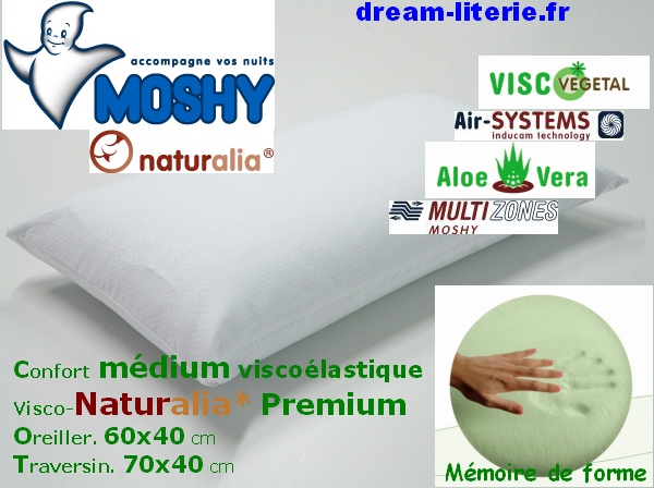Oreiller Viscoélastique Visco-Naturalia PREMIUM MOSHY. Port gratuit EN ...